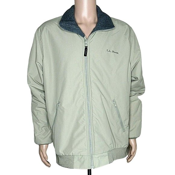L.L. Bean | Jackets & Coats | Ll Bean Mens Coat Ohk 9 Lined Beige Gray Fall Winter Full Zip Tall ...